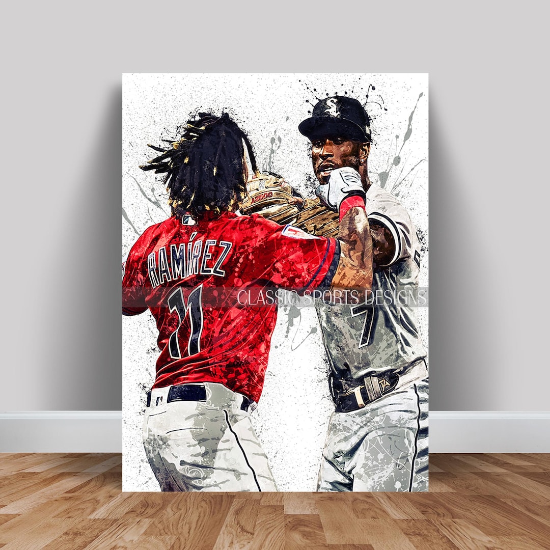 Jose Ramirez Poster, Cleveland Guardians, Punches Tim Anderson, Canvas ...