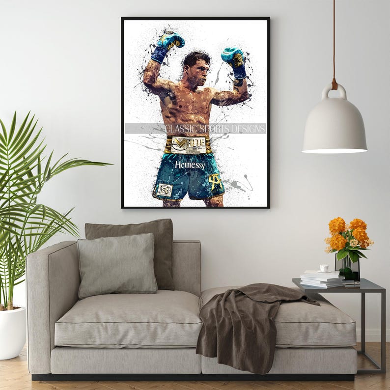 Canelo Alvarez Poster, Boxing Champion, Canvas Wrap, Wall Art Print ...