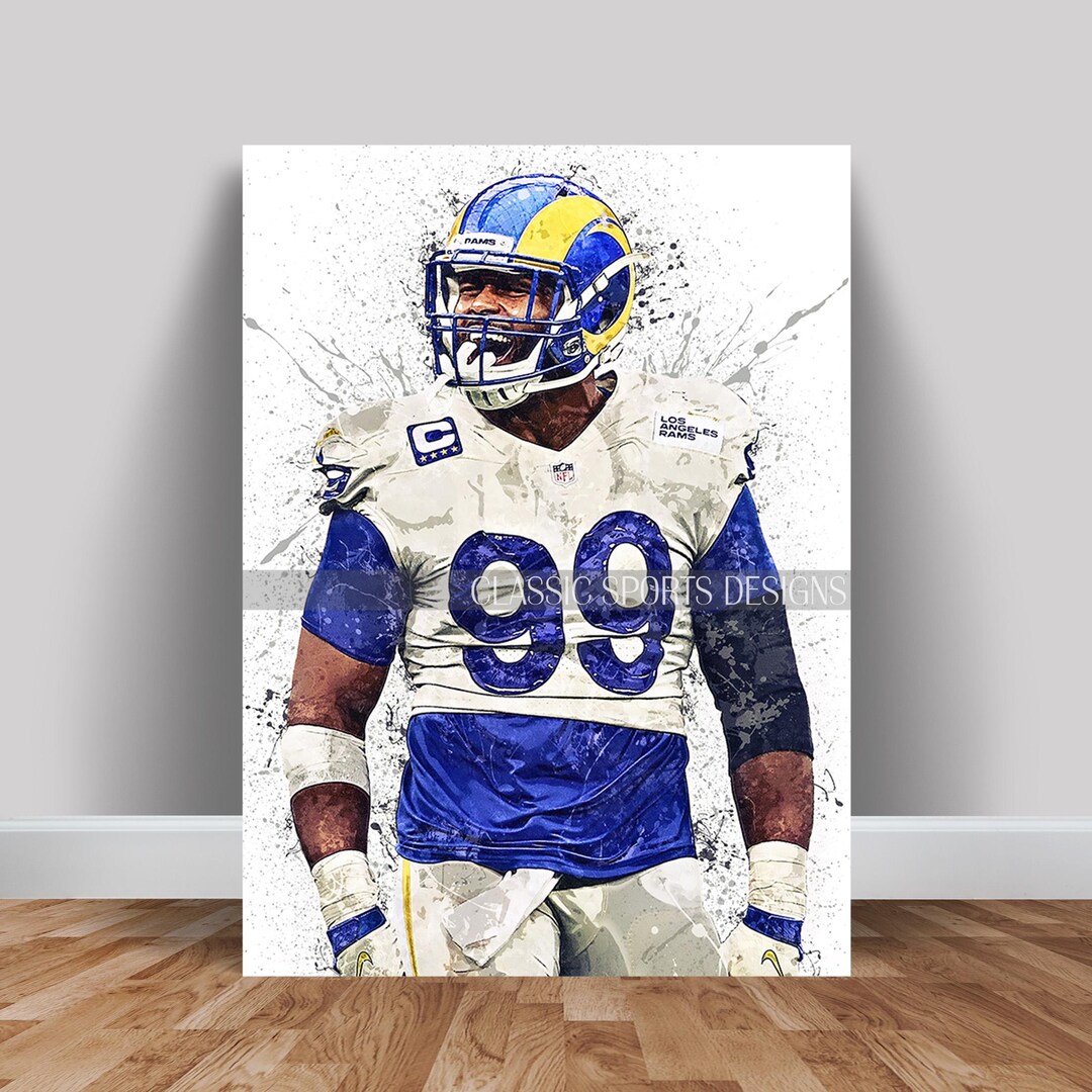 Aaron Donald Poster, Los Angeles Rams, Canvas Wrap, Wall Art Print ...