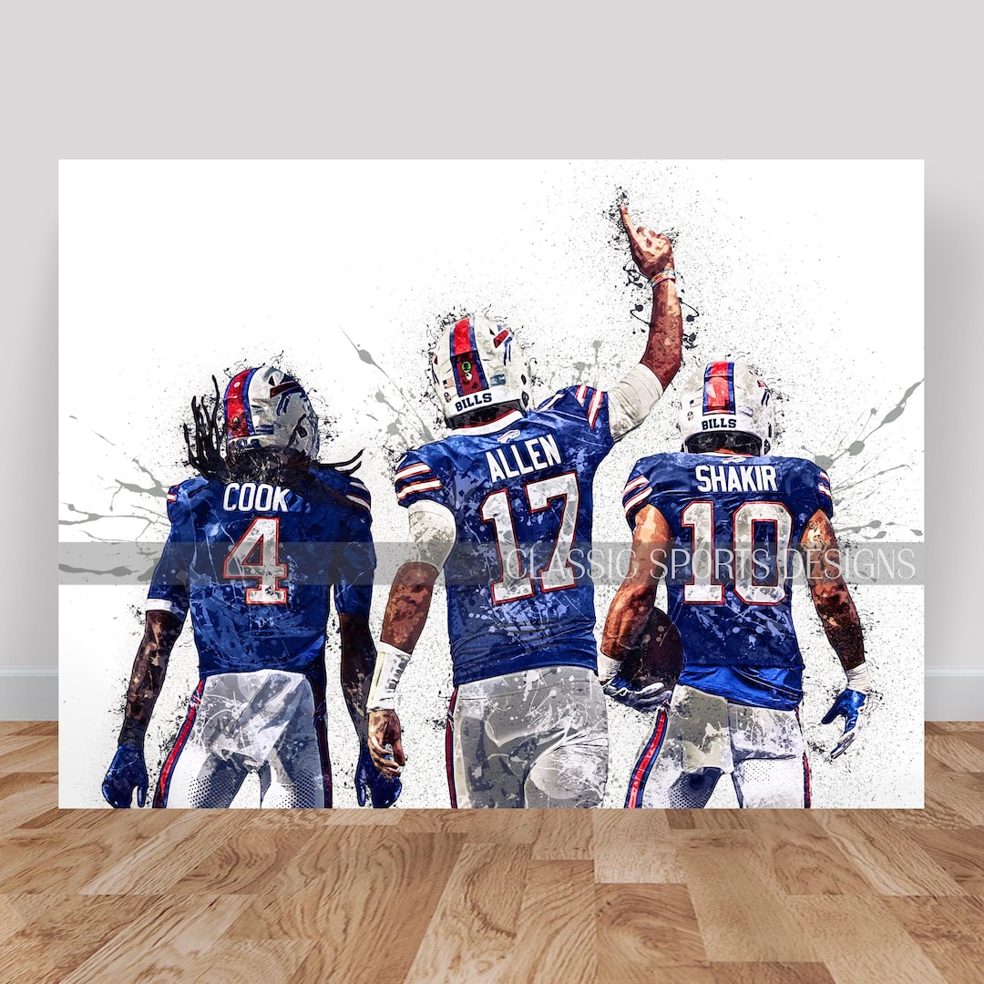 Josh Allen Poster, James Cook, Khalil Shakir, Buffalo Bills Big Three ...