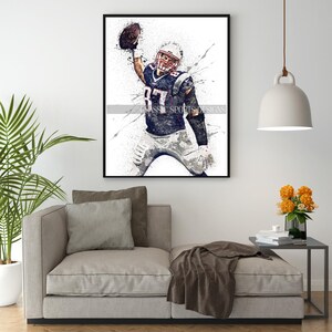 Rob Gronkowski Poster, New England Patriots, Canvas Wrap, Wall Art ...