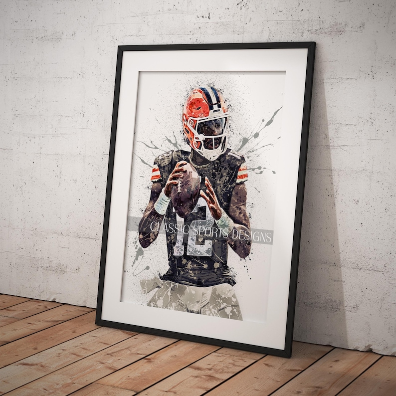 Shedeur Sanders Poster, Cleveland Browns, Canvas Wrap, Wall Art Print ...