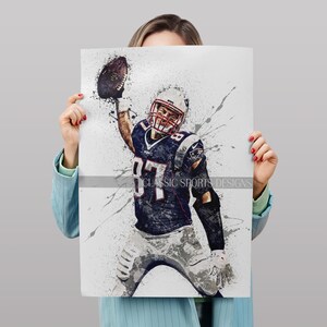 Rob Gronkowski Poster, New England Patriots, Canvas Wrap, Wall Art ...