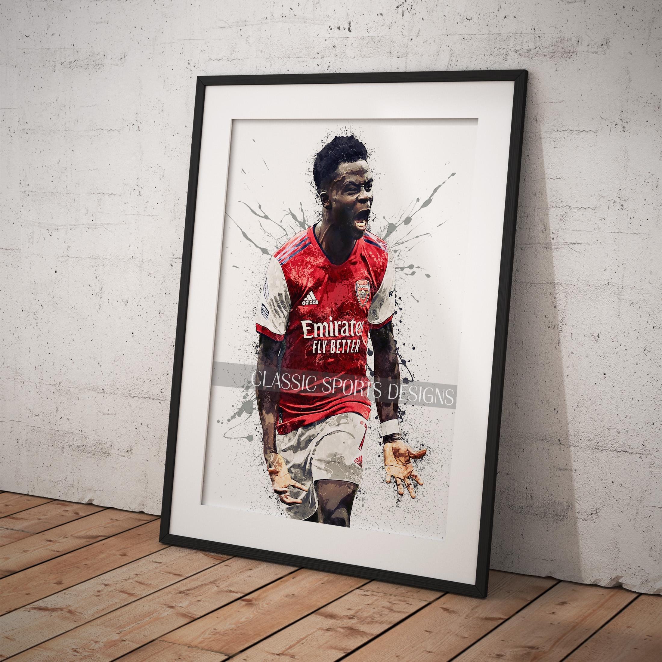 Bukayo Saka Poster, Arsenal, Canvas Wrap, Wall Art Print, Kids Decor ...