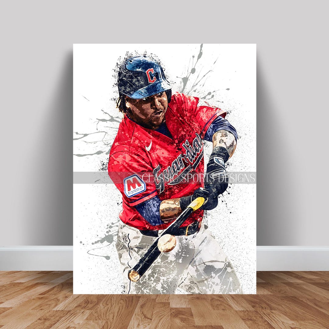 Jose Ramirez Poster, Cleveland Guardians, Canvas Wrap, Wall Art Print ...