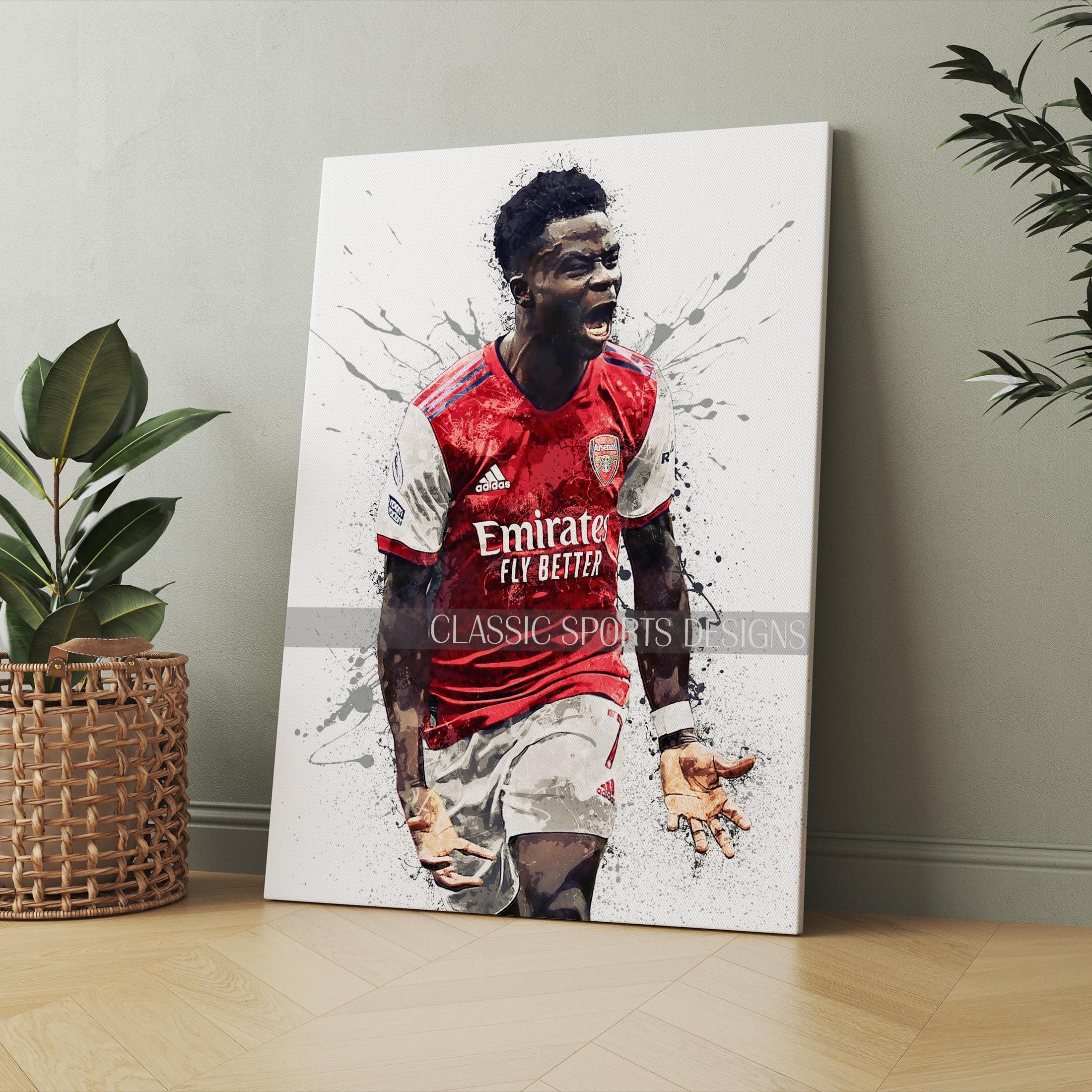 Bukayo Saka Poster, Arsenal, Canvas Wrap, Wall Art Print, Kids Decor ...