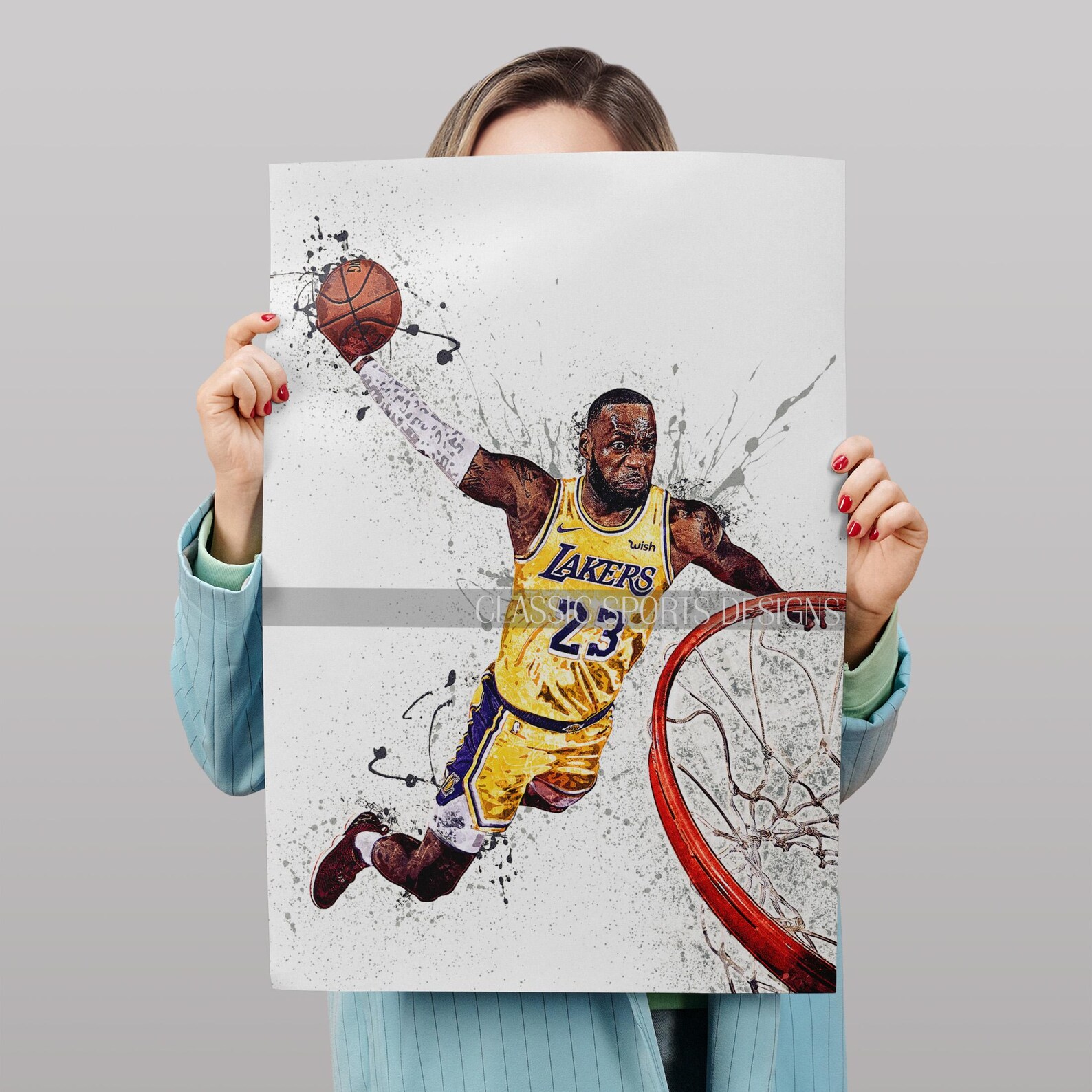 Lebron James Poster, Los Angeles Lakers, Canvas Wrap, Wall Art Print ...