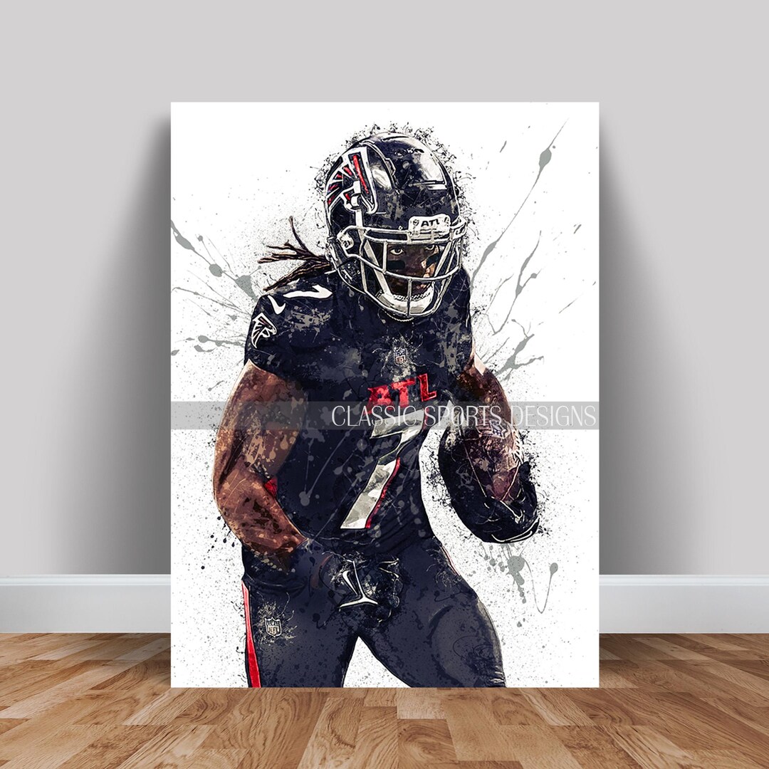 Bijan Robinson Poster, Atlanta Falcons, Canvas Wrap, Wall Art Print ...