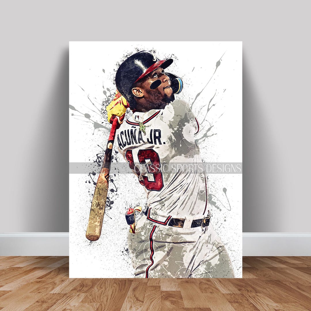 Ronald Acuna Jr Poster, Atlanta Braves, Canvas Wrap, Wall Art Print ...