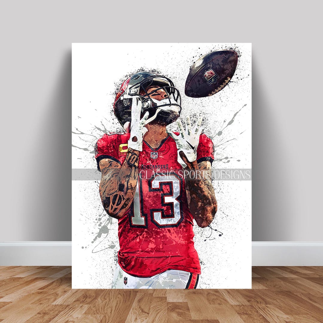 Mike Evans Poster, Tampa Bay Buccaneers, Canvas Wrap, Wall Art Print ...