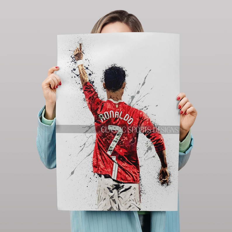 Cristiano Ronaldo Poster, Manchester United, Canvas Wrap, Wall Art ...