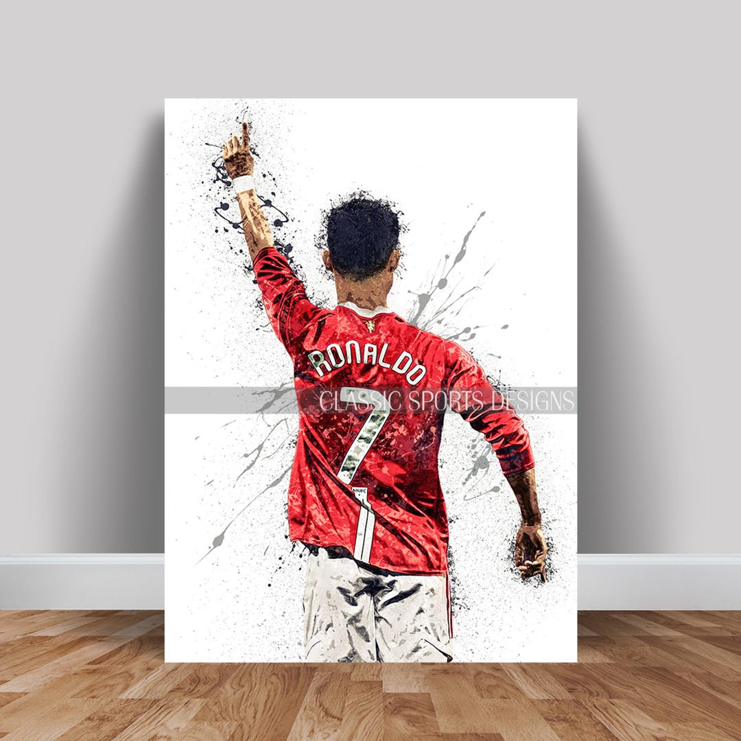 Cristiano Ronaldo Poster, Manchester United, Canvas Wrap, Wall Art ...