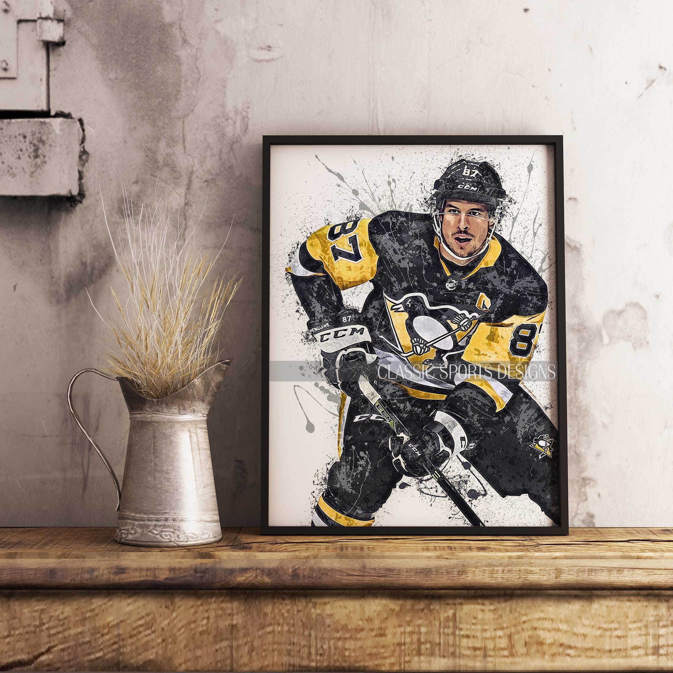 Sidney Crosby Poster, Pittsburgh Penguins, Canvas Wrap, Wall Art Print ...