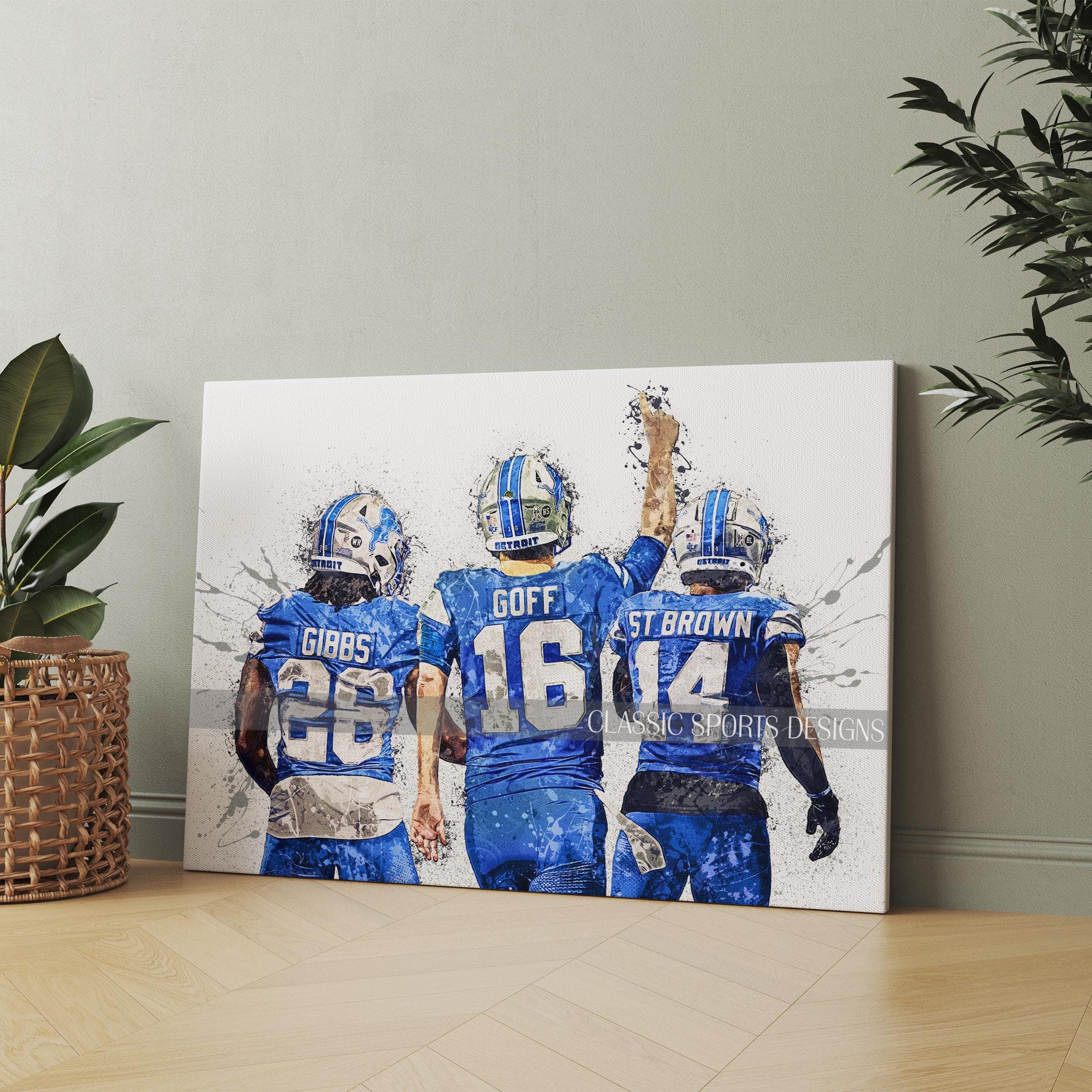 Jared Goff Poster, Amon-ra St. Brown, Jahmyr Gibbs, Detroit Lions Big ...