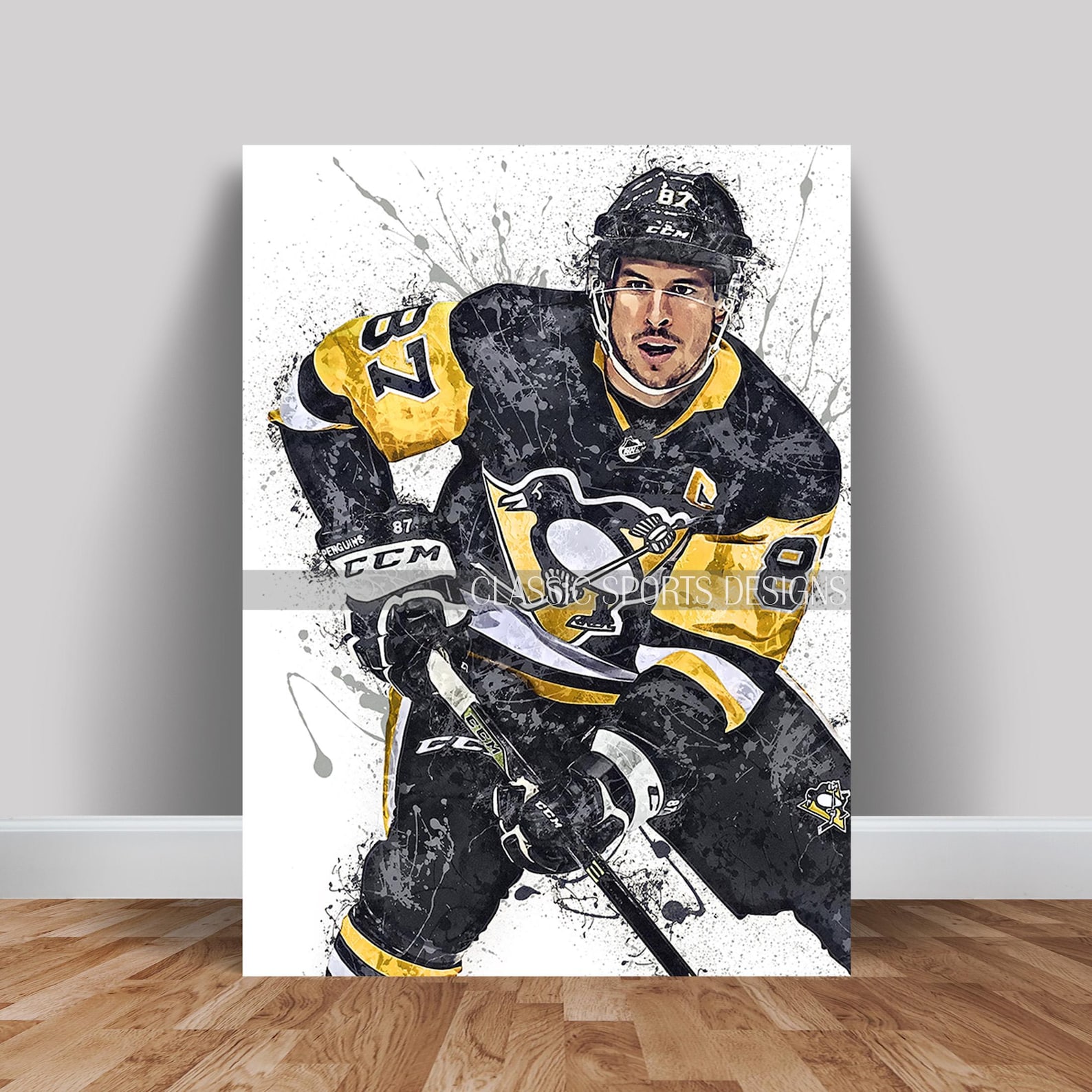 Sidney Crosby Poster, Pittsburgh Penguins, Canvas Wrap, Wall Art Print ...