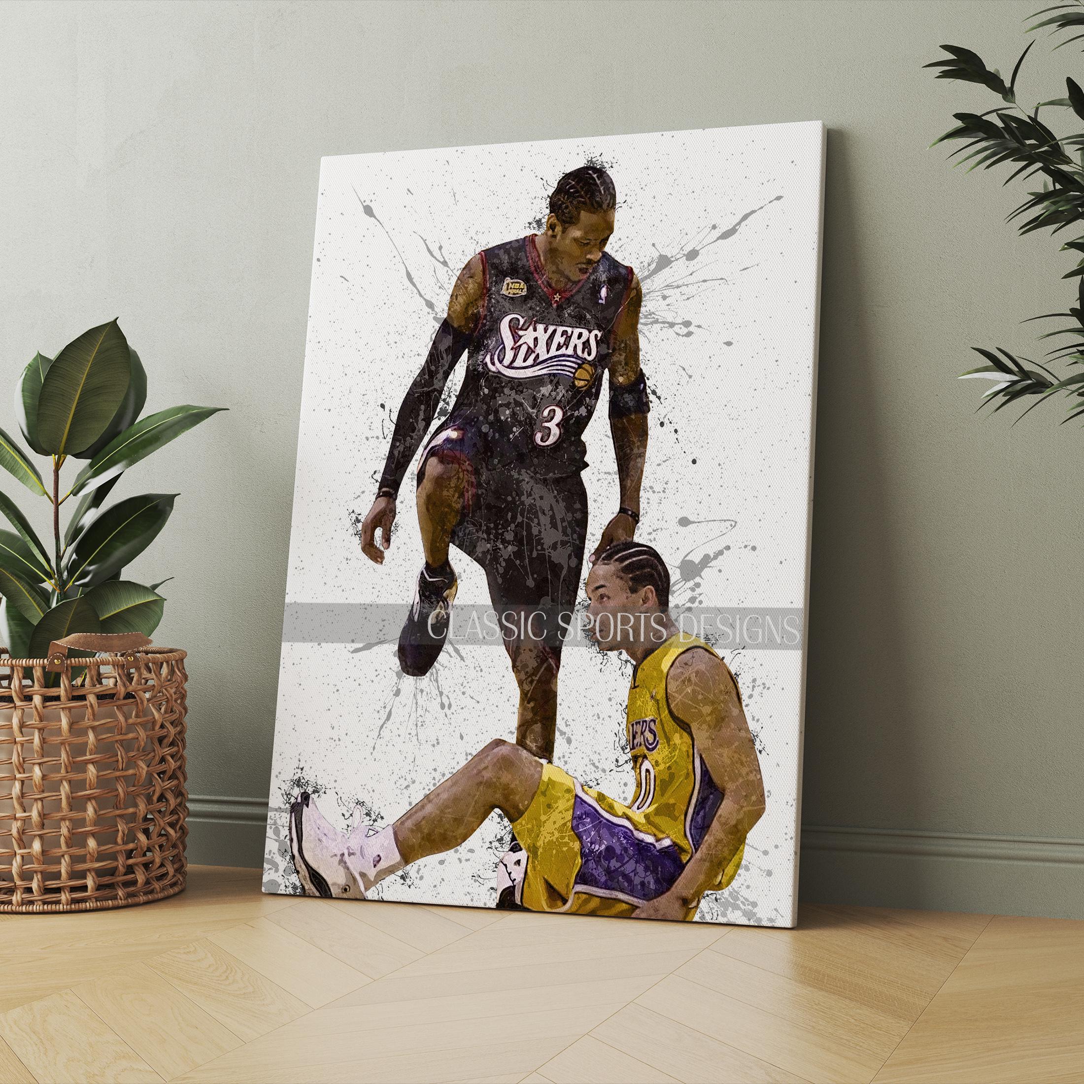 Allen Iverson Poster, Philadelphia 76ers, Steps Over Tyronn Lue, Canvas ...