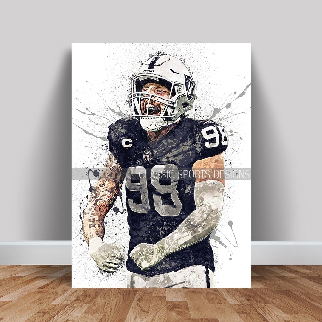 Maxx Crosby Poster, Las Vegas Raiders, Canvas Wrap, Wall Art Print ...