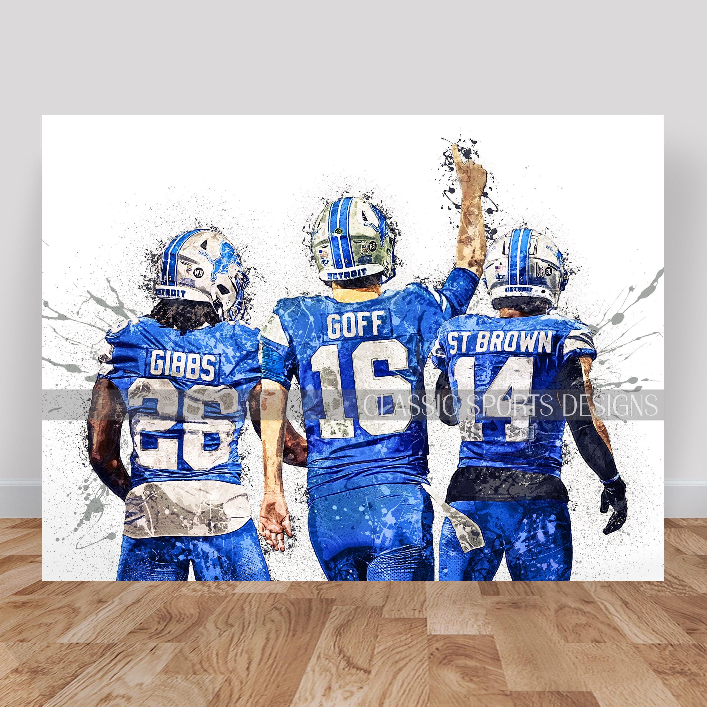 Jared Goff Poster, Amon-ra St. Brown, Jahmyr Gibbs, Detroit Lions Big ...
