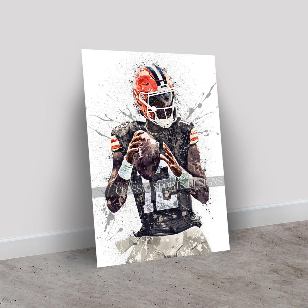 Shedeur Sanders Poster, Cleveland Browns, Canvas Wrap, Wall Art Print ...