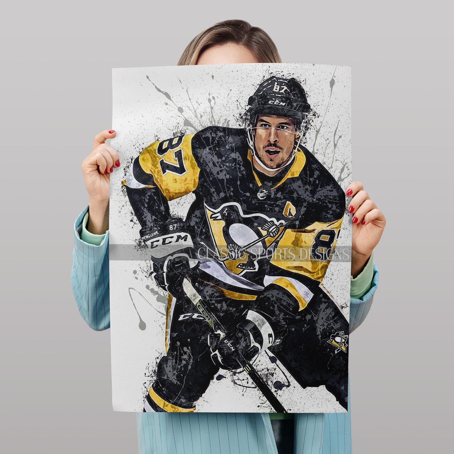Sidney Crosby Poster, Pittsburgh Penguins, Canvas Wrap, Wall Art Print ...