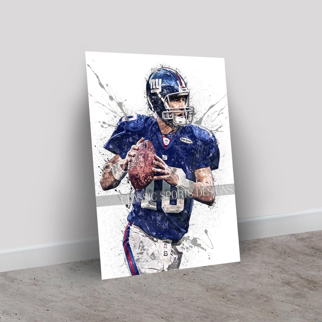 Eli Manning Poster, New York Giants, Canvas Wrap, Wall Art Print, Kids ...