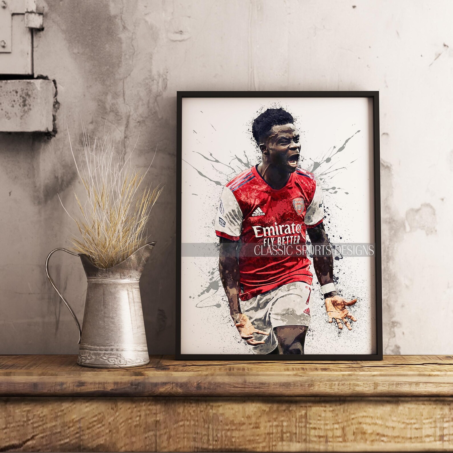 Bukayo Saka Poster, Arsenal, Canvas Wrap, Wall Art Print, Kids Decor ...