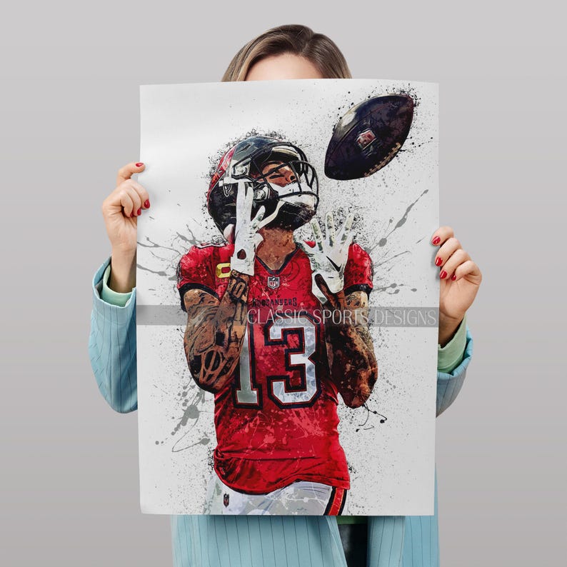 Mike Evans Poster, Tampa Bay Buccaneers, Canvas Wrap, Wall Art Print ...
