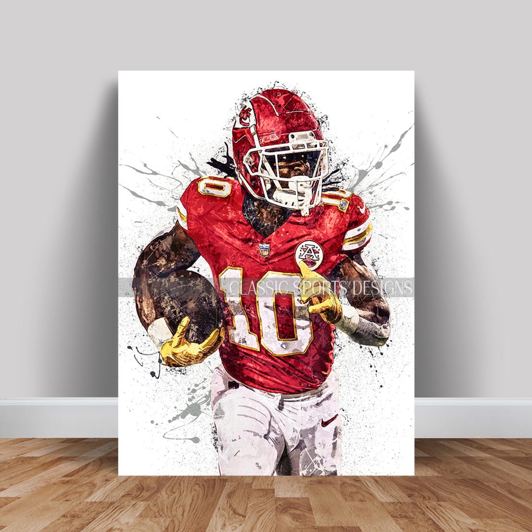 Isiah Pacheco Poster, Kansas City Chiefs, Canvas Wrap, Wall Art Print ...