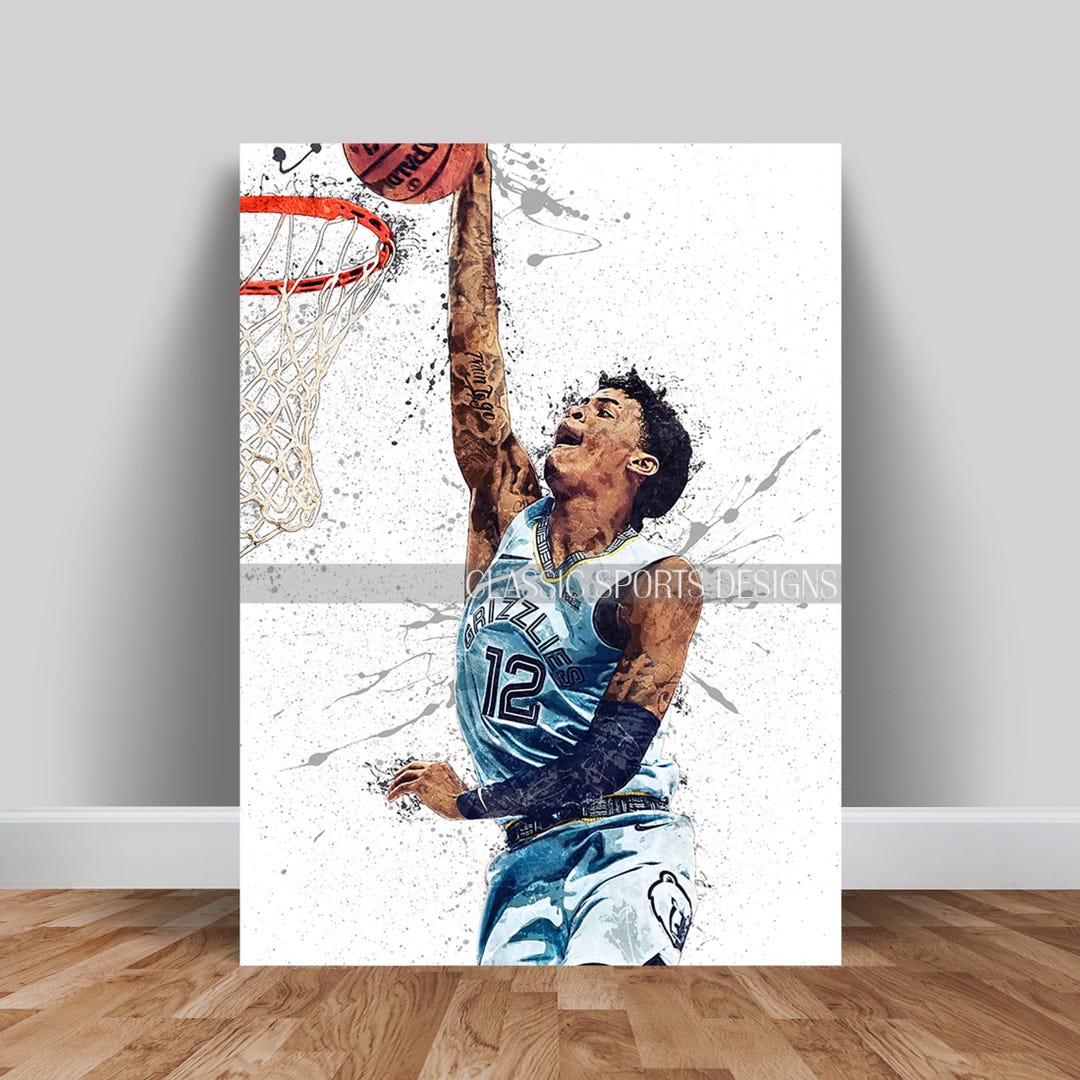 Ja Morant Poster, Memphis Grizzlies, Canvas Wrap, Wall Art Print, Kids ...