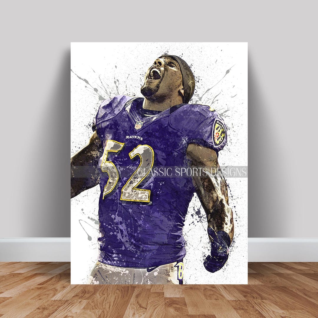 Ray Lewis Poster, Baltimore Ravens, Canvas Wrap, Wall Art Print, Kids ...