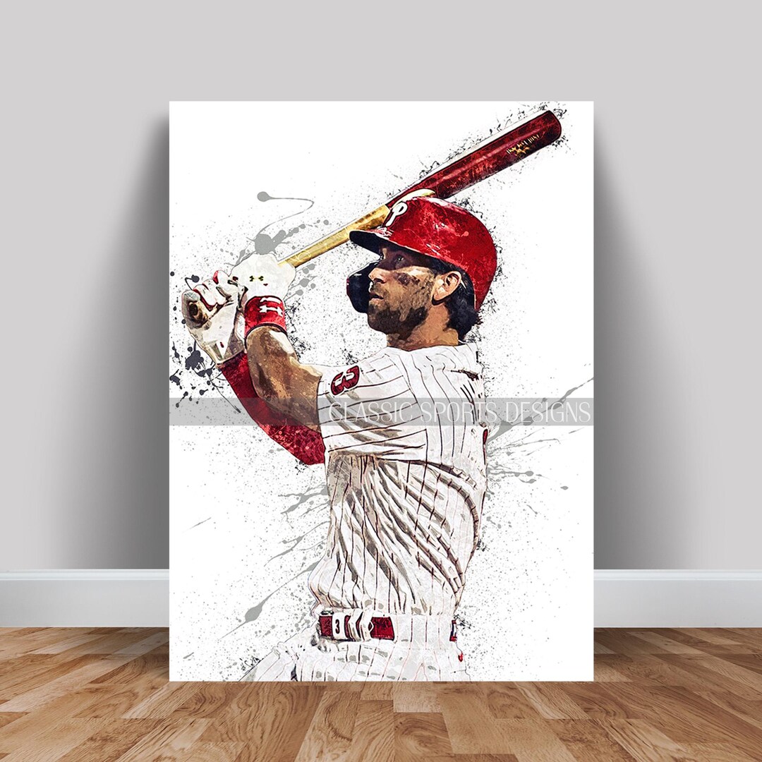 Bryce Harper Poster, Philadelphia Phillies, Canvas Wrap, Wall Art Print ...