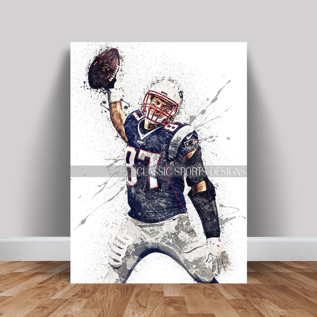 Rob Gronkowski Poster, New England Patriots, Canvas Wrap, Wall Art ...