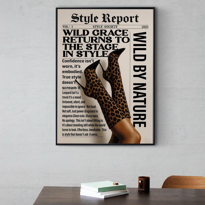 Girly Wall Art Set, Retro Leopard Poster, Leopard Lucky Print, Cheetah ...