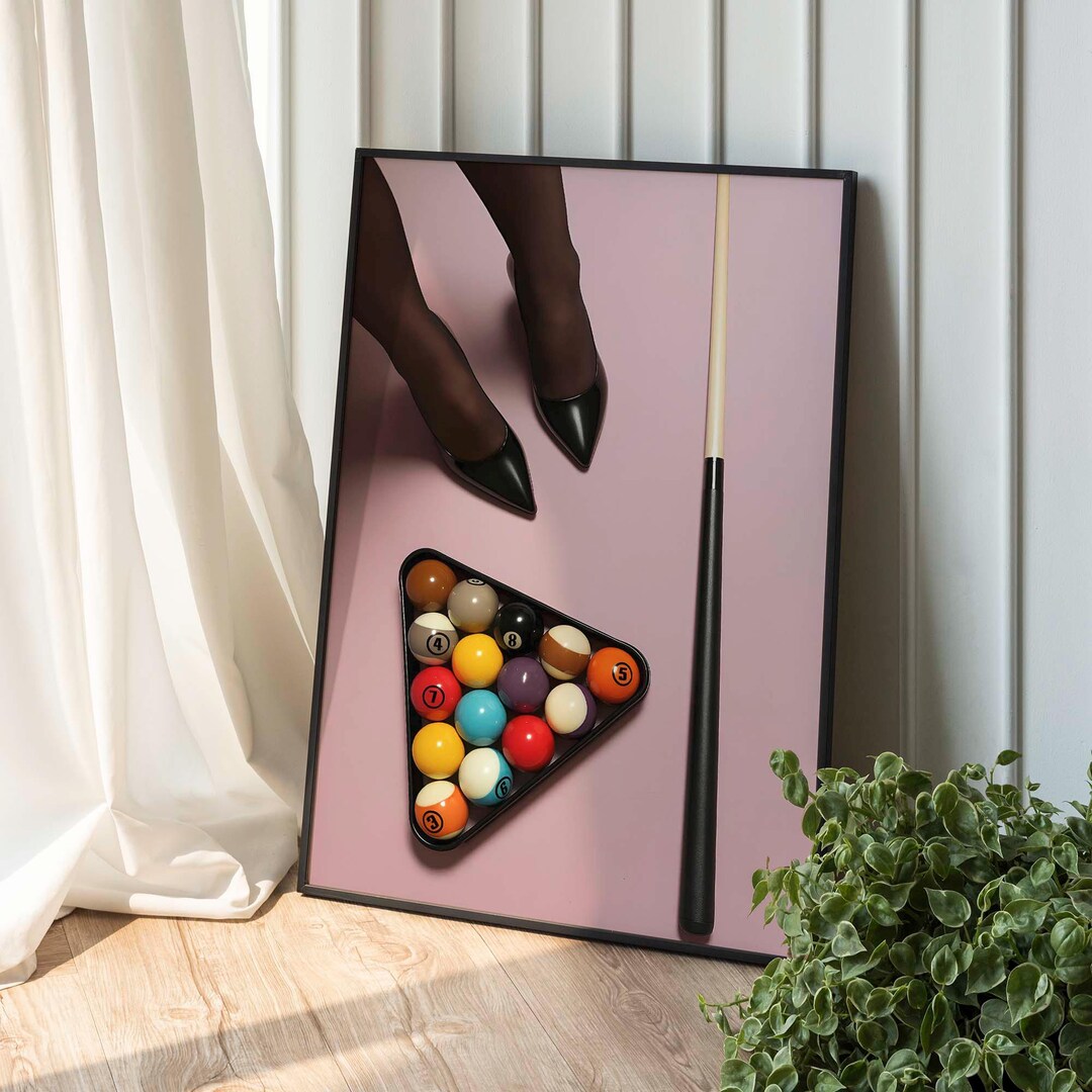 Retro 8 Ball Fashion Poster, Lucky 8 Ball Print, Vintage Pool Ball Art ...