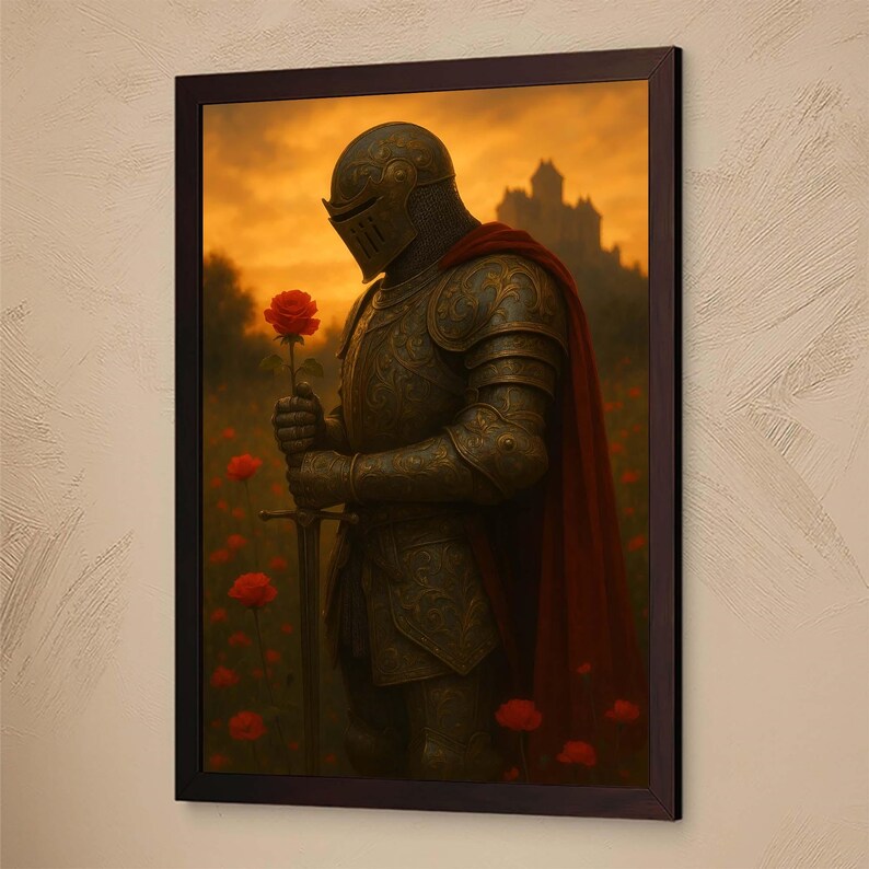 Medieval Knight Rose Poster, Knightcore Print, Medieval Core, Dark ...