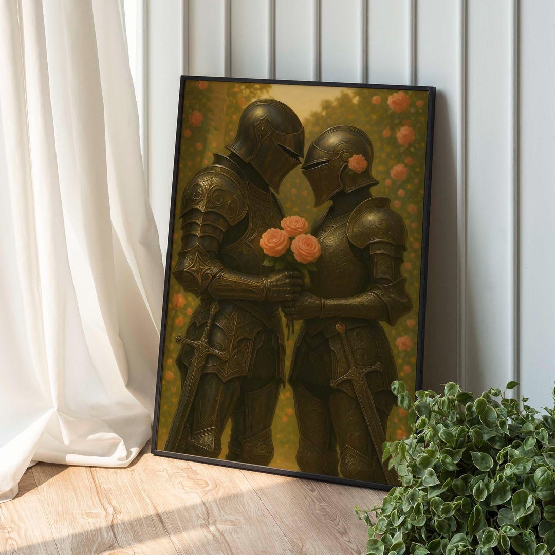 Romantic Medieval Knight Poster, Knightcore Print, Medieval Core, Dark ...
