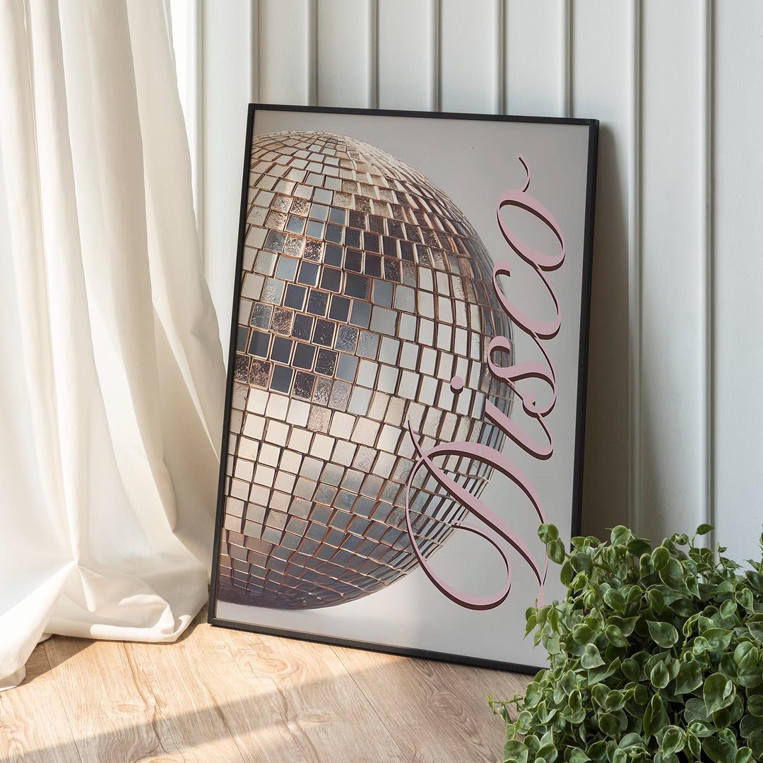 Retro Disco Poster, Disco Print, Printable Wall Art, 70s Disco Ball ...