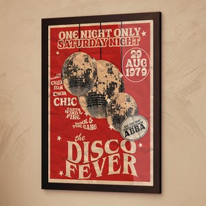 Disco Fever Poster, Disco Balls Prints, Retro Disco Balls, Funky ...