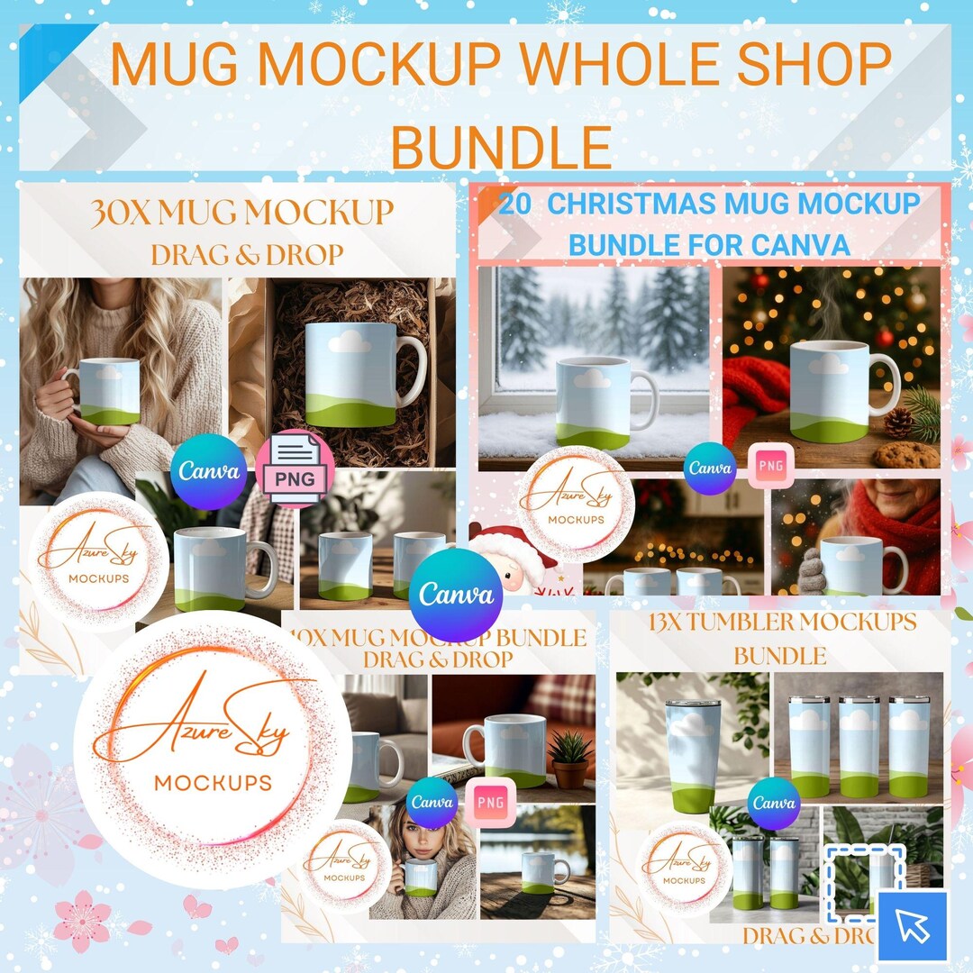 Canva Mug Mockup Templates | Whole Shop Mug Bundle | Ceramic & Coffee ...