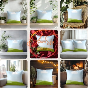 Pillow Mockup Canva Template - Editable Throw Pillow Designs for Home ...