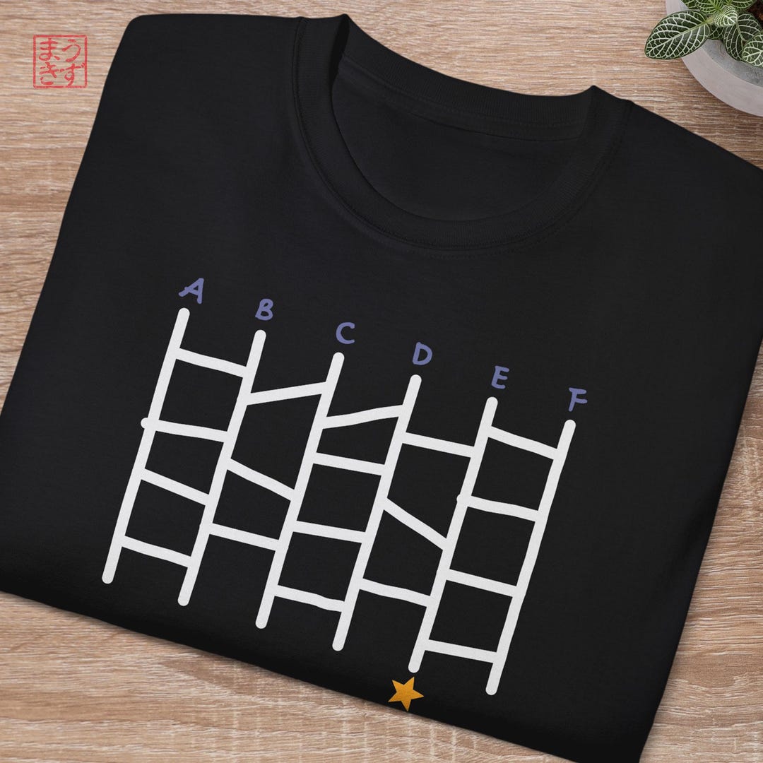 Amidakuji Ghost Leg Lottery T-shirt for Party and Fun, Ladder Lottery ...