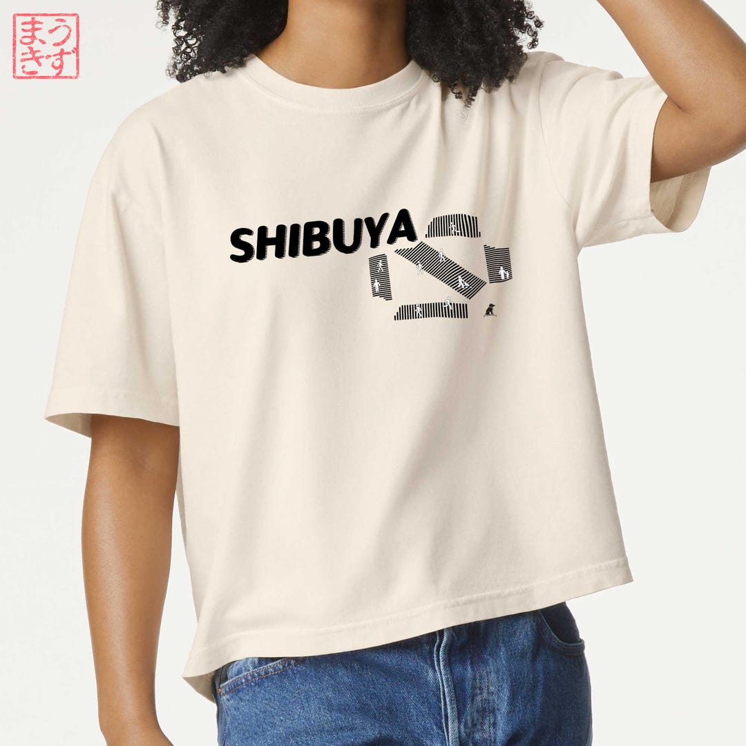 Shibuya Scramble Crossing Illustration Women's Boxy Tee: Cute Shirt ...