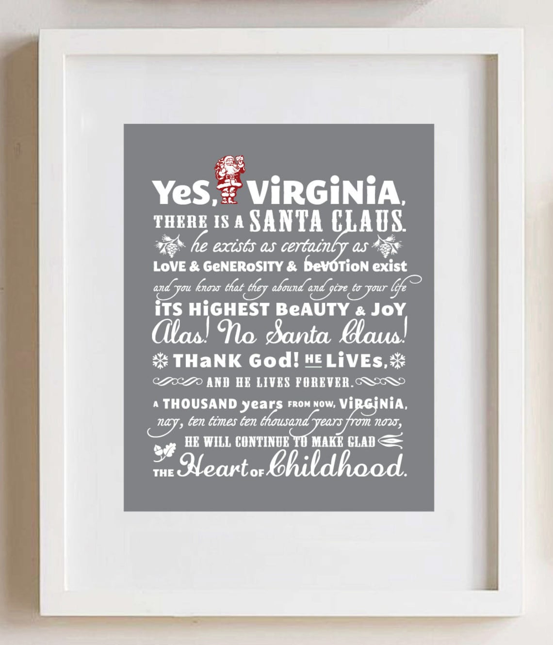 PRINTABLE Yes Virginia PDF 8x10 - Etsy