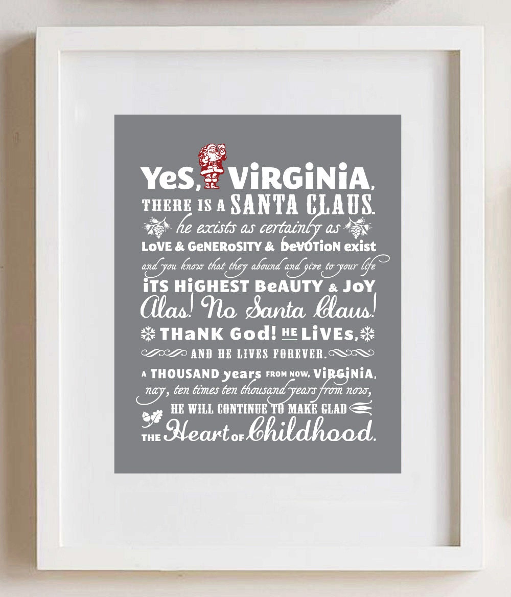 PRINTABLE Yes Virginia PDF 8x10 - Etsy