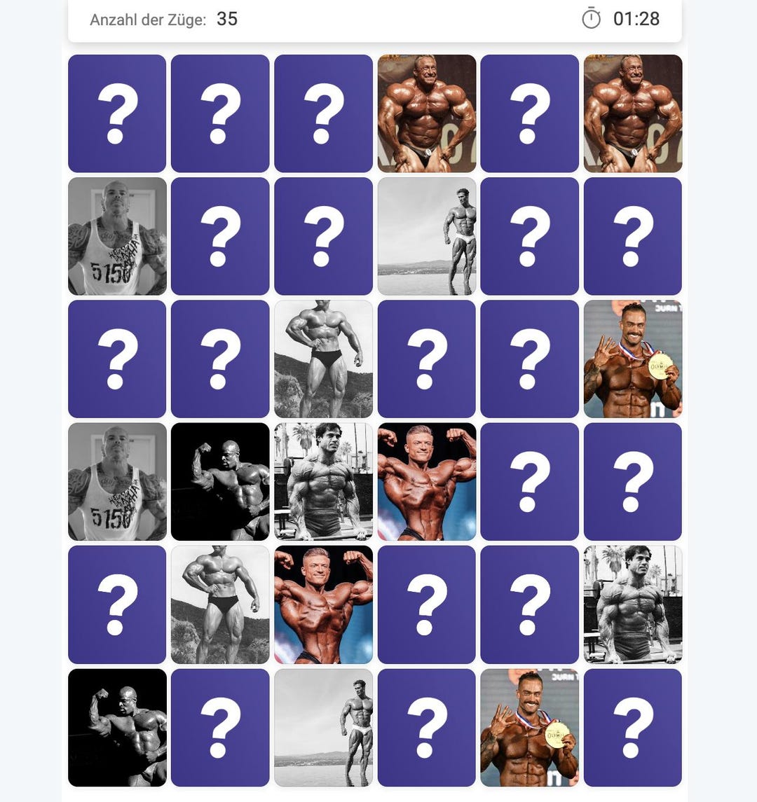 Bodybuilder Game Bodybuilder Memory Bodybuilder Funny Bodybuilding Game ...