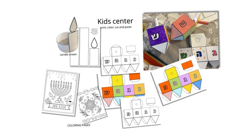 Printable Hanukkah Table Decoration Set. - Etsy