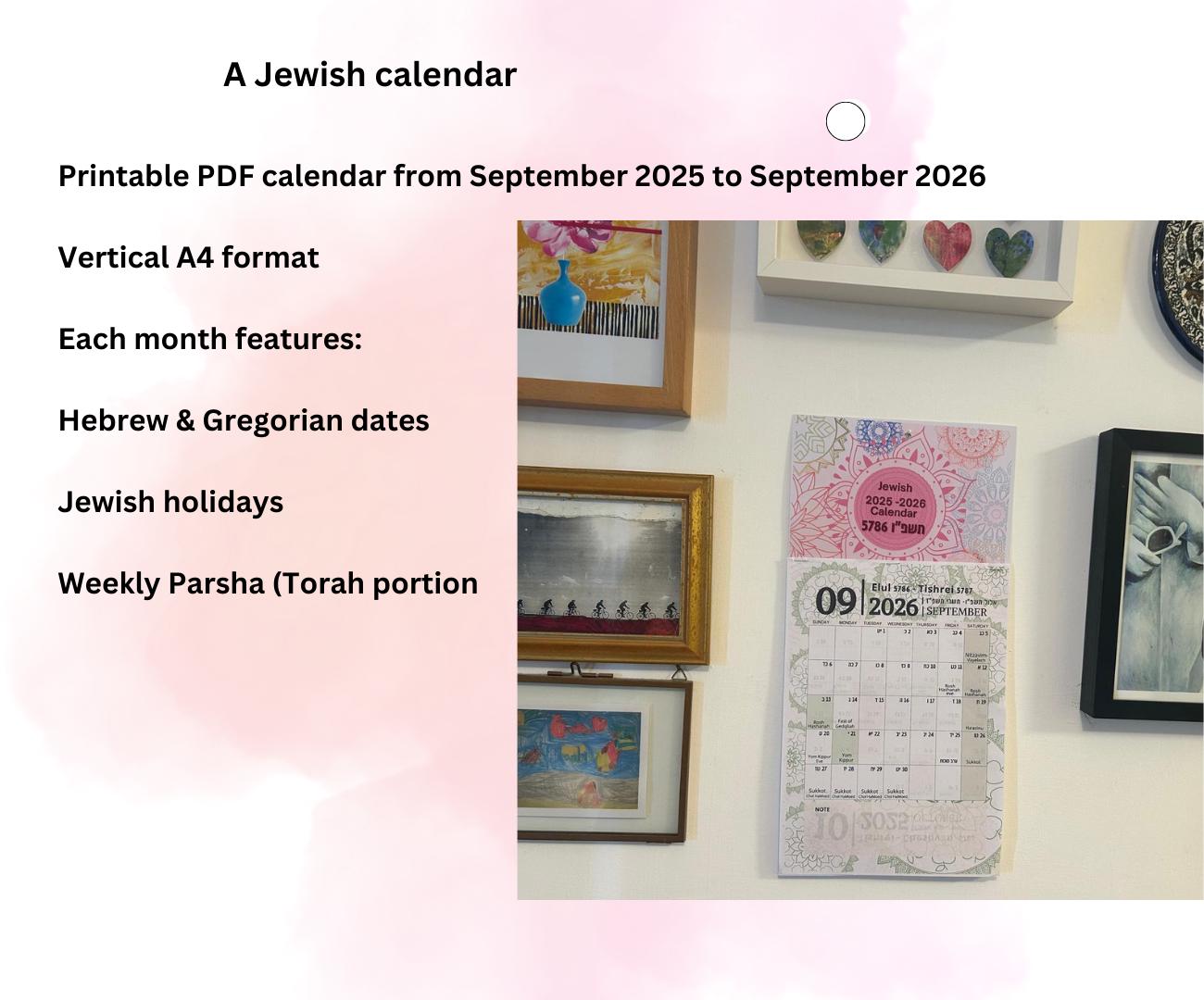 Jewish Calendar 2025-2026: Hebrew Dates, Holidays, Torah Portions ...