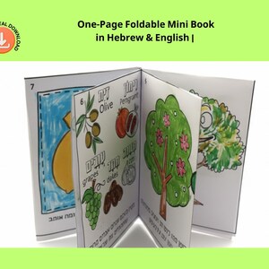 Tu Bishvat Hebrew Printable – Foldable Mini Book for Kids, Jewish ...