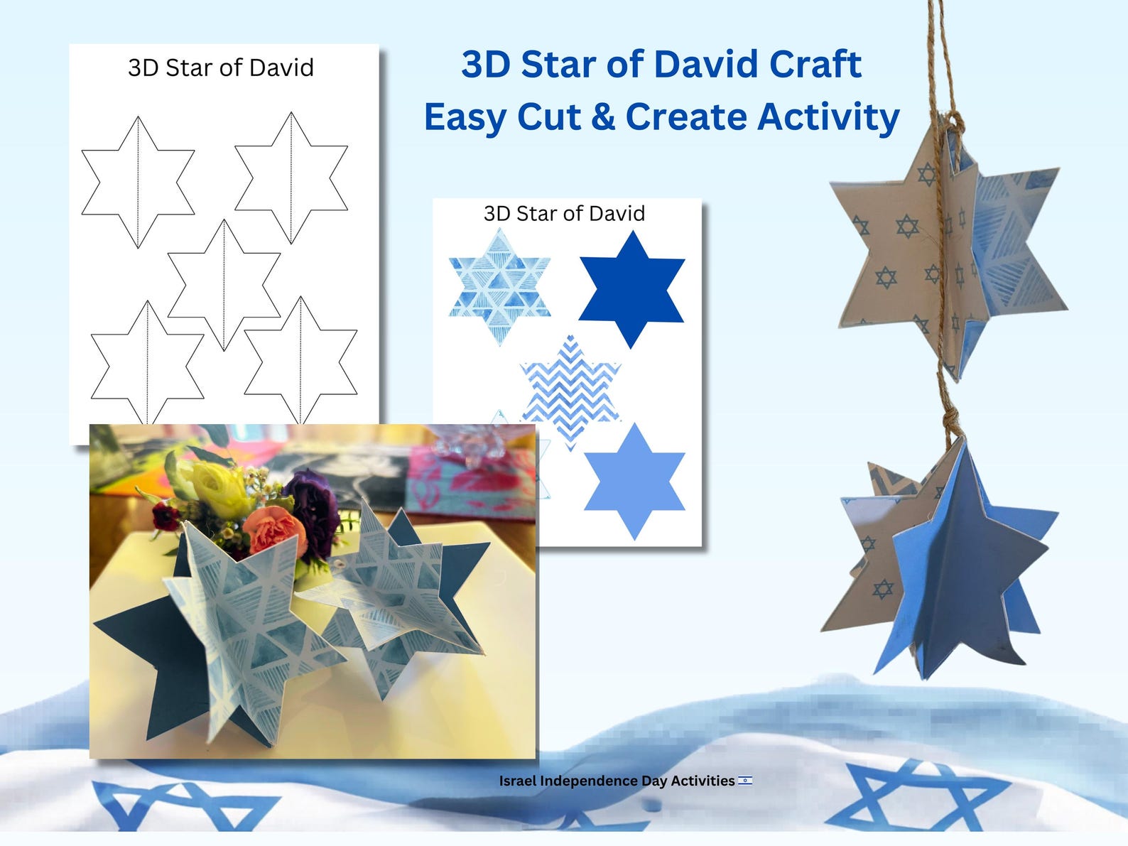 Yom Haatzmaut Printable Activities for Kids, Israel Independence Day ...