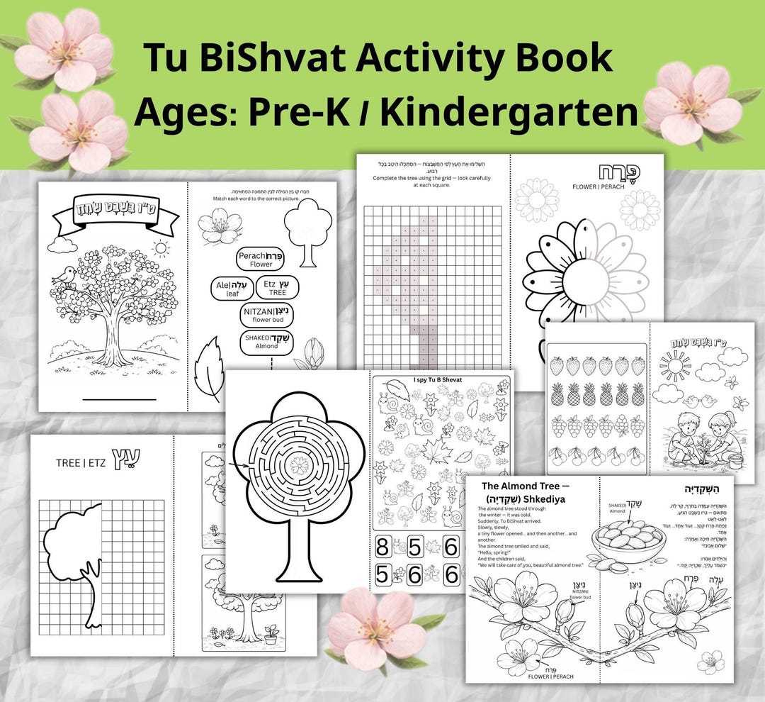 Tu Bishvat Activity Book for Kids - Etsy UK